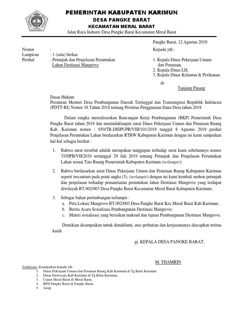 Surat Untuk Pu - Kepri | PDF