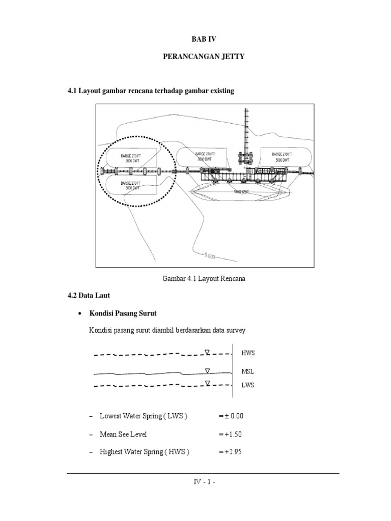 BAB IV PERANCANGAN JETTY. 4.1 Layout Gambar Rencana Terhadap Gambar Existing PDF | PDF