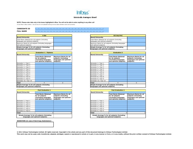 Scholastic Averages Sheet | PDF | Intellectual Works | Copyright Law