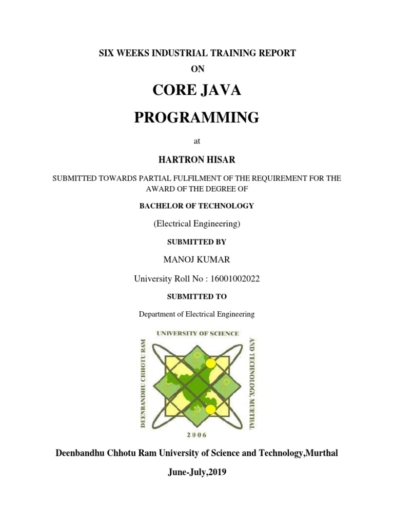 Core Java Programming Report | PDF | Method (Computer Programming ...
