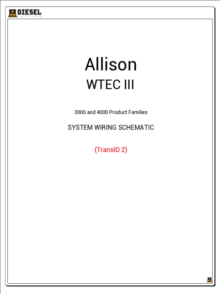 Allison Tranmission Wiring Diagram - Wtec III.3000 & 4000 Transid 2 ...