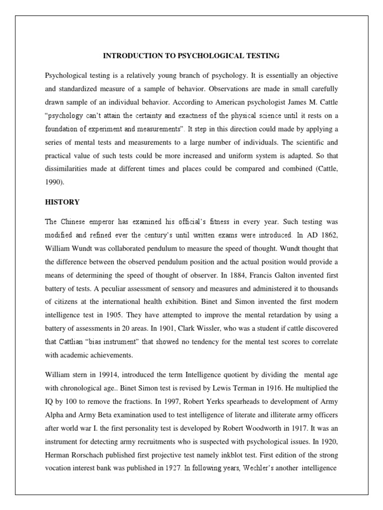 Introduction To Psychological Testing | PDF | Validity (Statistics ...