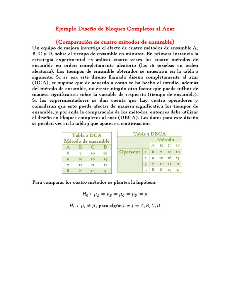 Ejemplo Diseno de Bloques | PDF | Métodos de evaluación | Probabilidades y estadísticas