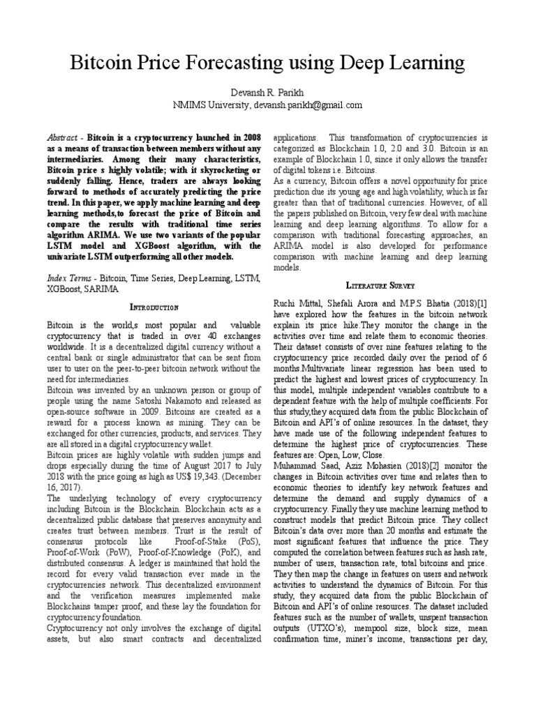 Crypto Currency Forecasting Using Deep Learning | PDF | Cryptocurrency ...