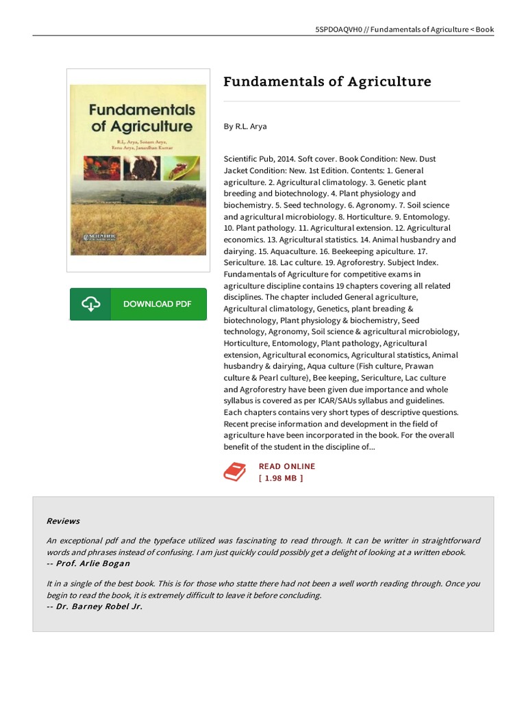 Fundamentals of Agriculture 1 | PDF | Agriculture | Organisms