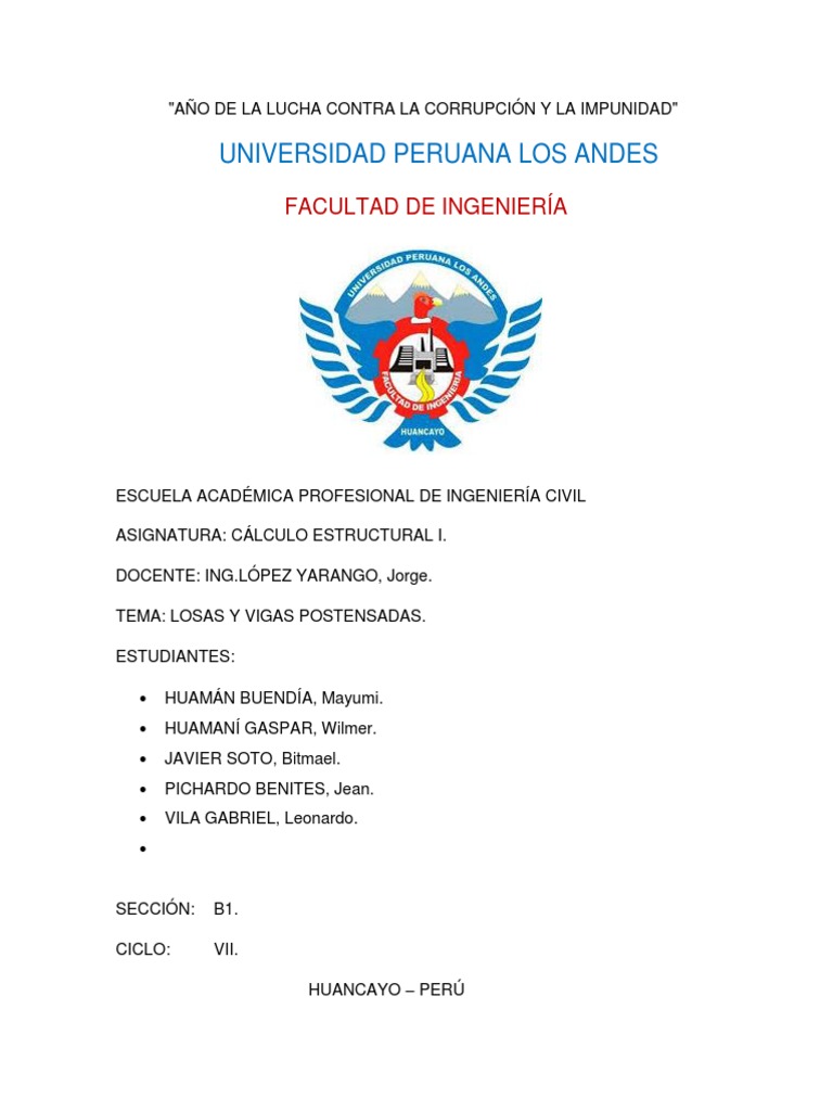 Losas y Vigas Postensadas Estructural | PDF | Hormigón pretensado ...