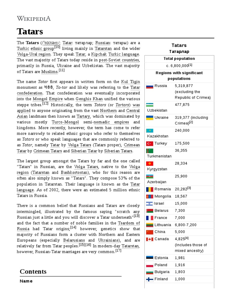 Tatars | PDF | Eastern Europe