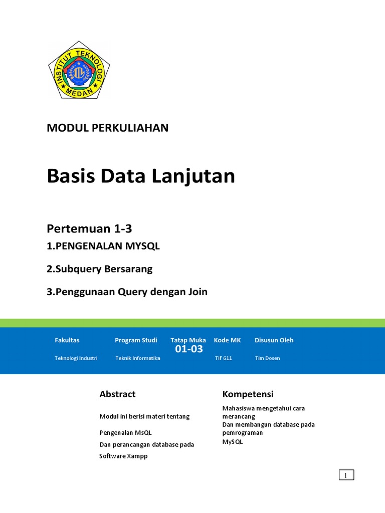 Modul Basis Data Lanjutan | PDF