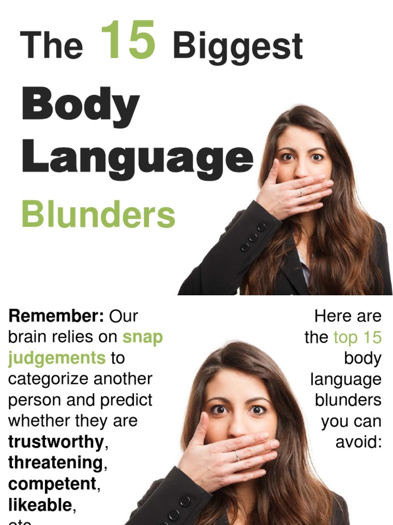 15 Body Language Blunders | PDF | Body Language | Semiotics