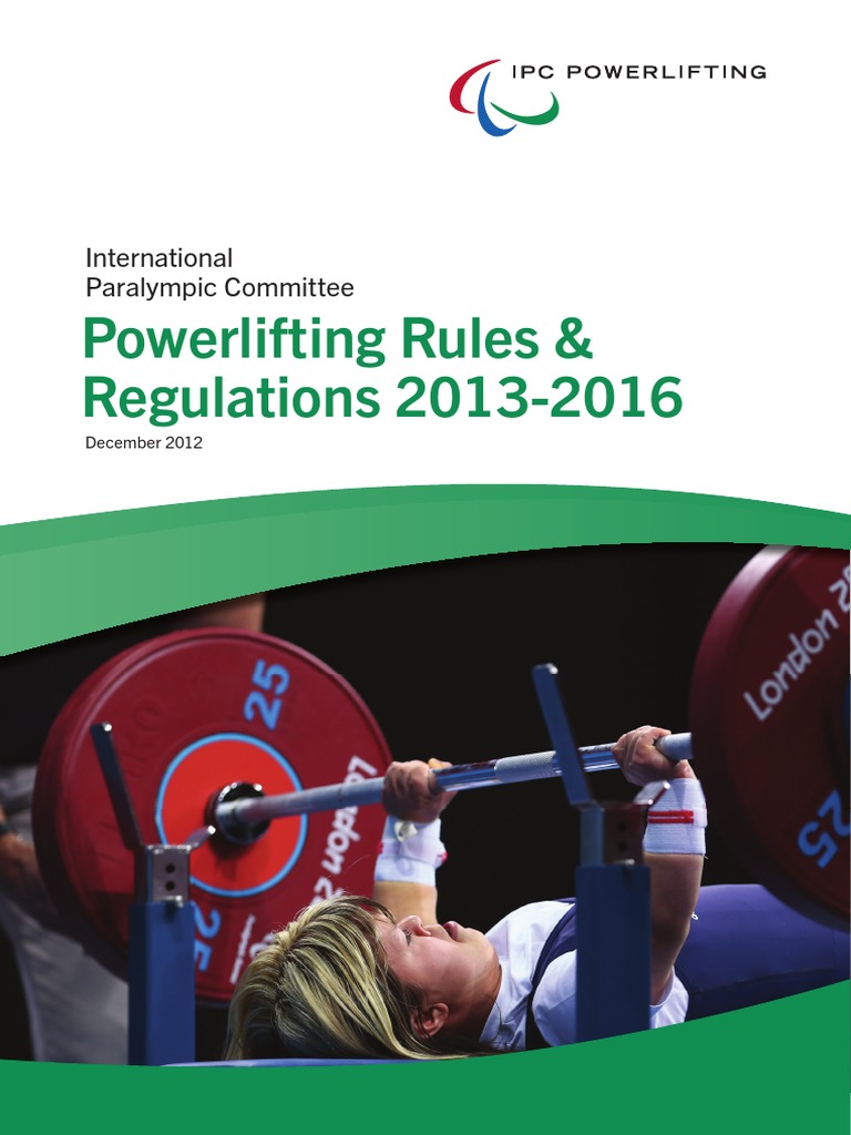 2013-2016 IPC Powerlifting Rules PDF | PDF | Referee | Paralympic Games