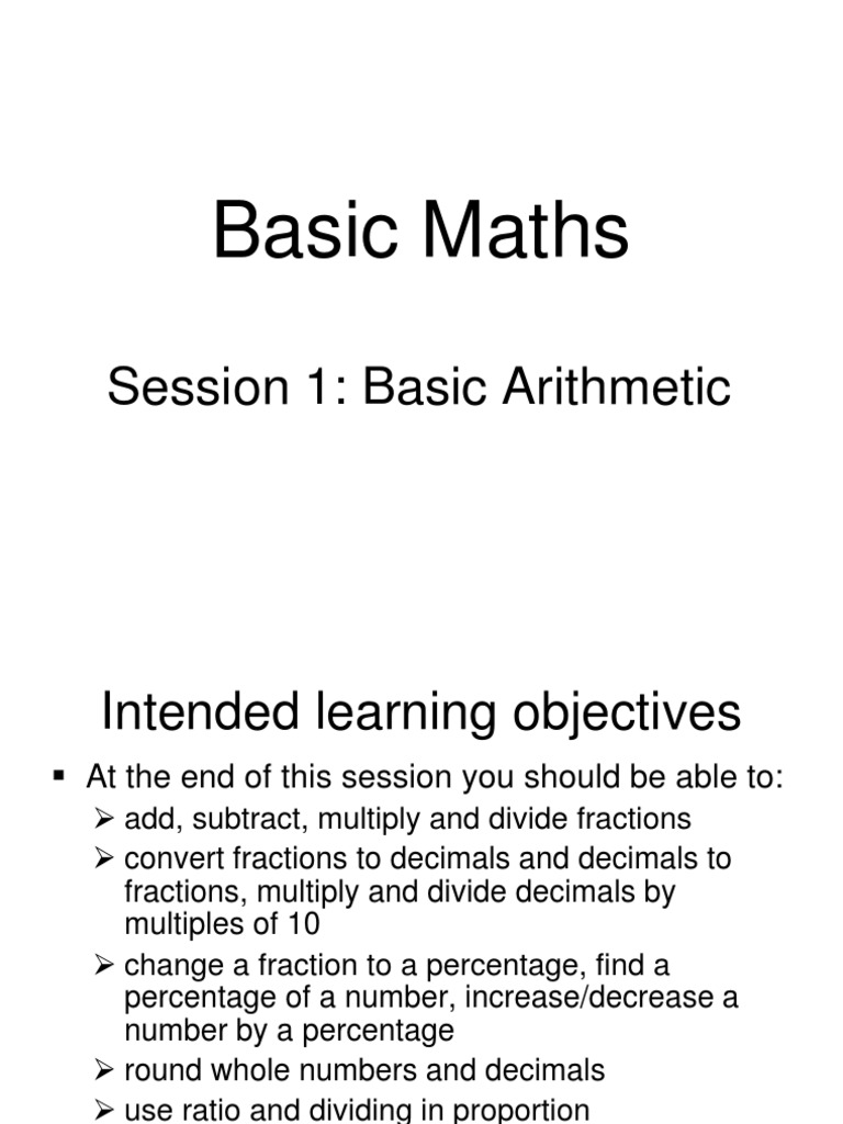 Essential Arithmetic Skills Guide | PDF | Fraction (Mathematics ...
