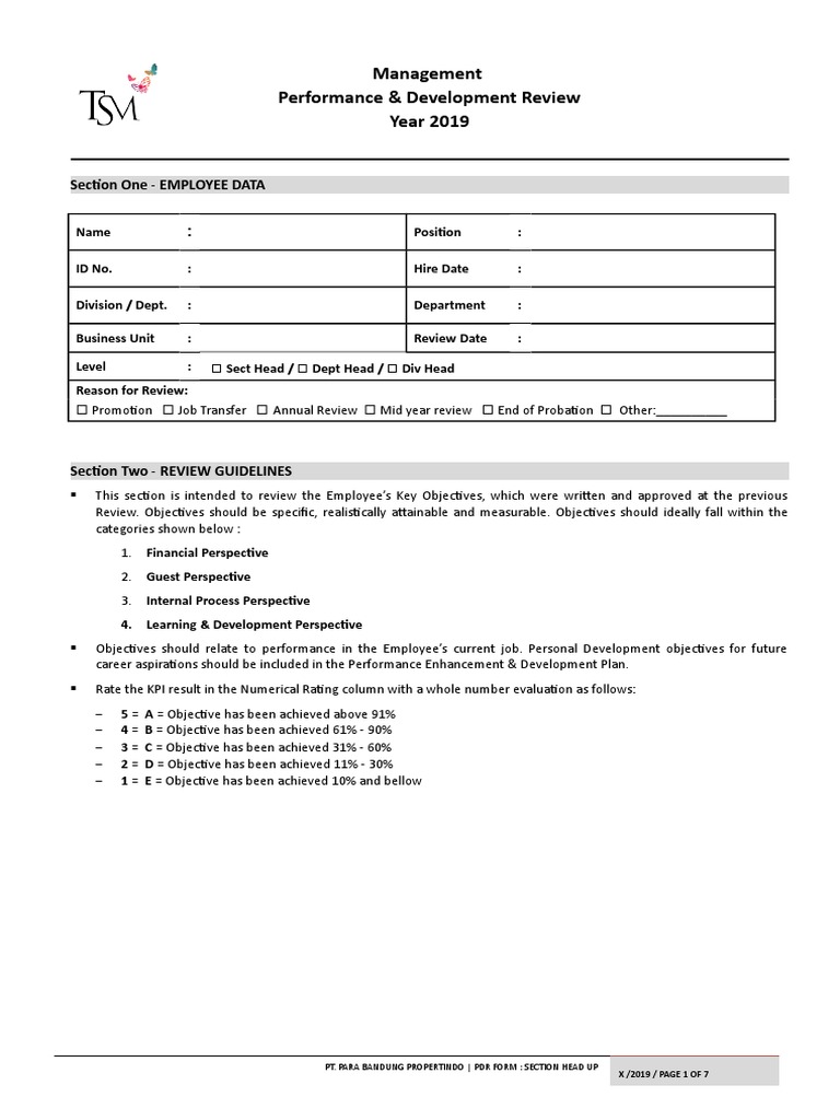 PDR TEMPLATE - Section Head - Head 2019 | PDF | Goal | Innovation