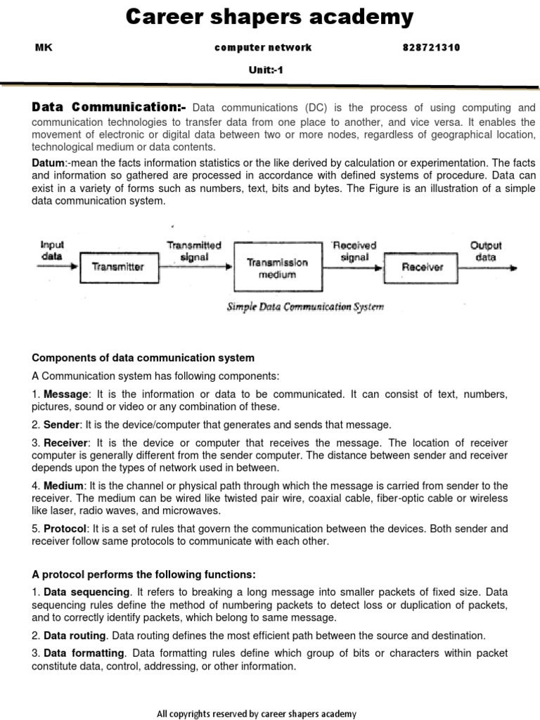 Data Communication | PDF | Signal To Noise Ratio | Data Transmission