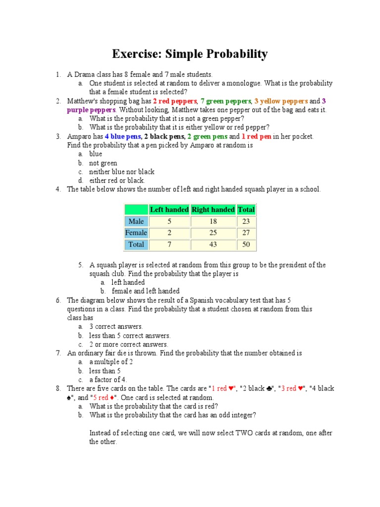 Probability | PDF | Odds | Discrete Mathematics