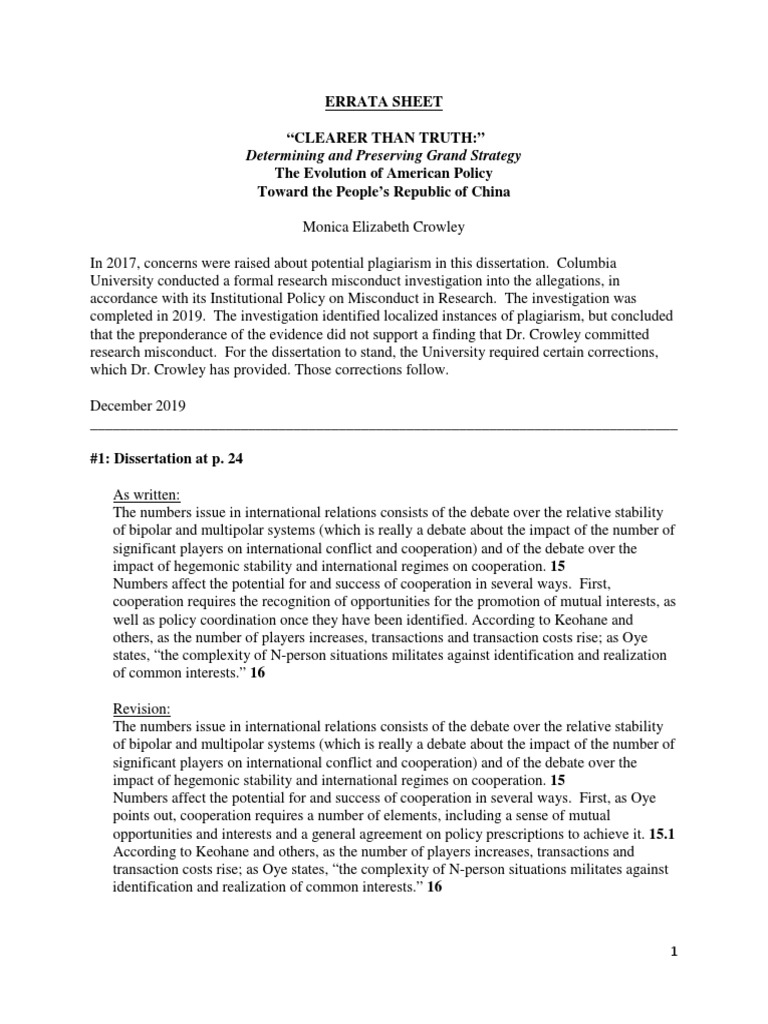 Crowley Final Errata Sheet With Corrections | PDF | Containment | Henry Kissinger