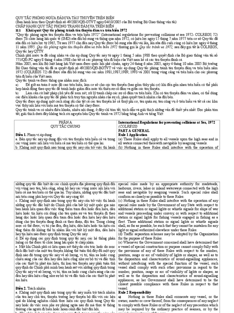 Colregs 72 V-E | PDF