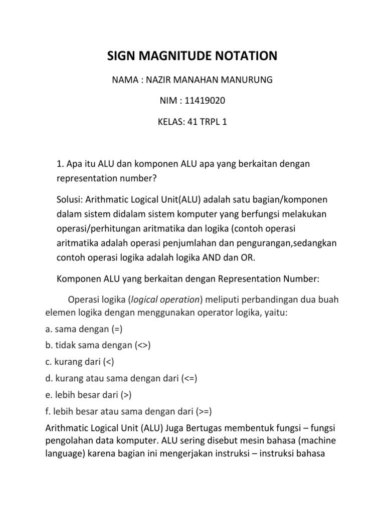 Sign Magnitude Notation-Dikonversi | PDF