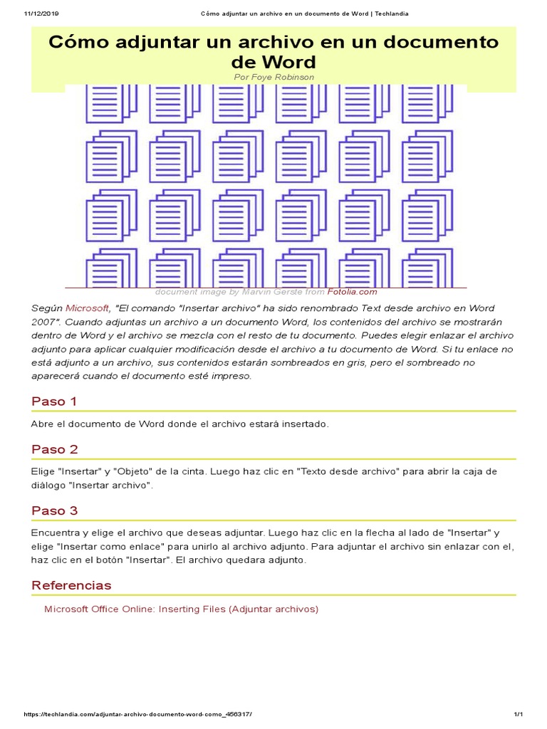 Cómo Adjuntar Un Archivo en Un Documento de Word | PDF