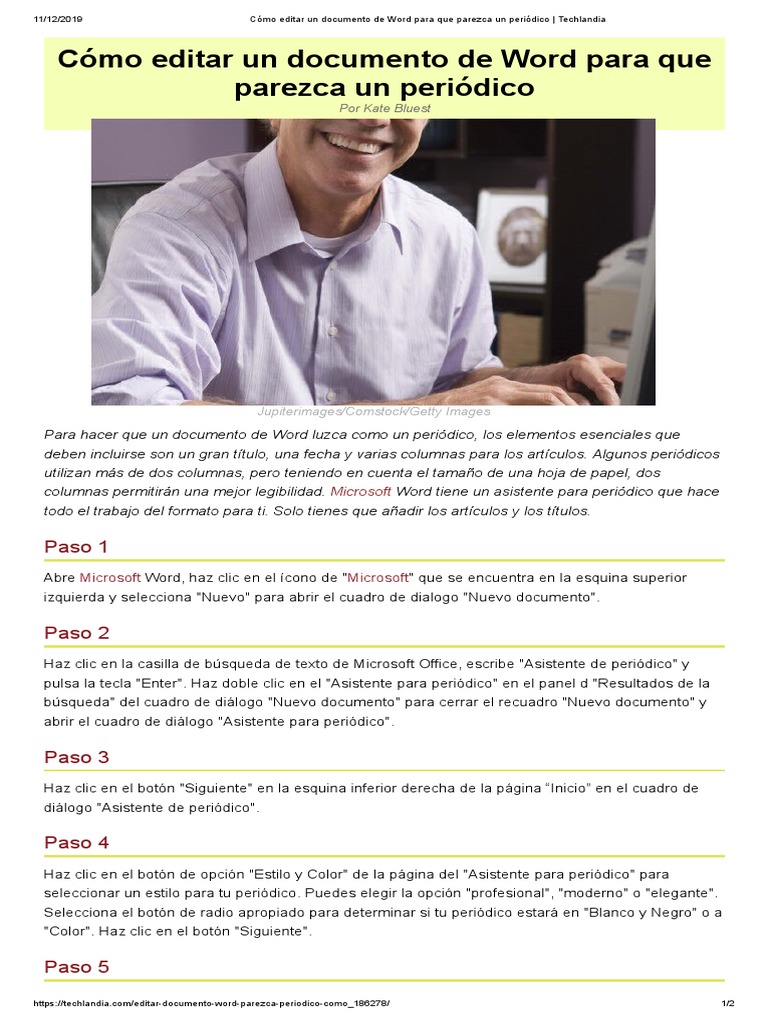 Cómo Editar Un Documento de Word para Que Parezca Un Periódico | PDF ...