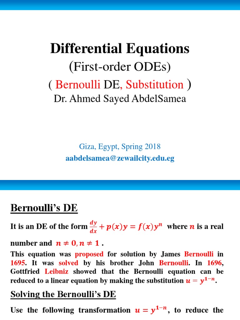 Lec 05 ODE Sub | PDF | Ordinary Differential Equation | Differential Equations
