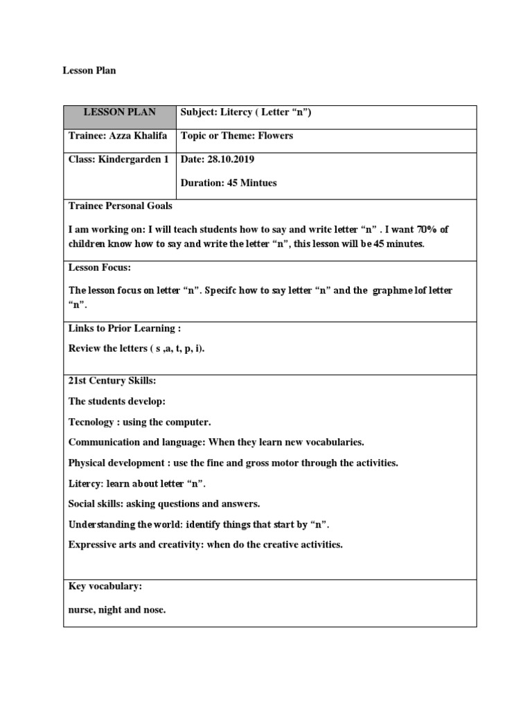 My Lessons Plans With Reflections | PDF | Lesson Plan | Creativity