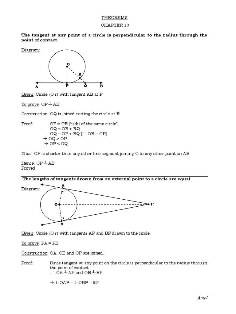 THEOREMS | Circle | Euclidean Geometry