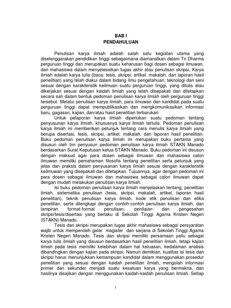 Pedoman Penulisan Karya Ilmiah STAKN | PDF | Seni