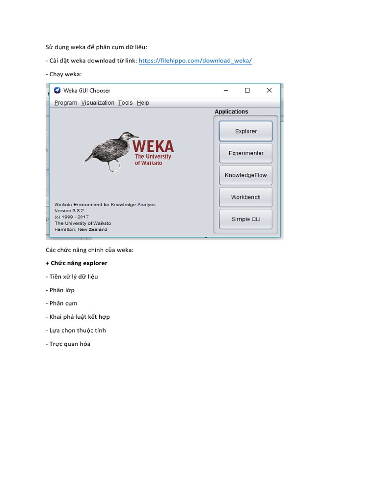 Sử dụng Weka để phân cụm dữ liệu | PDF