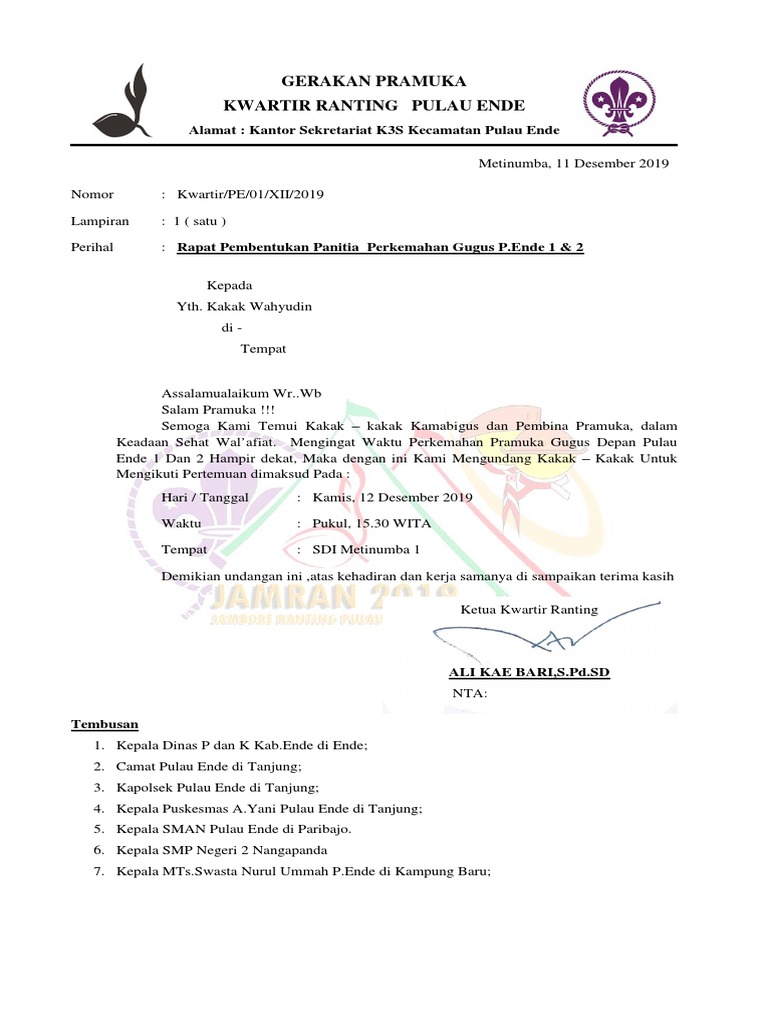 Surat Undangan Pramuka | PDF