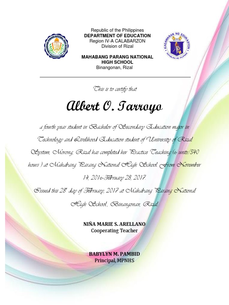 Cert | PDF | Behavior Modification | Learning