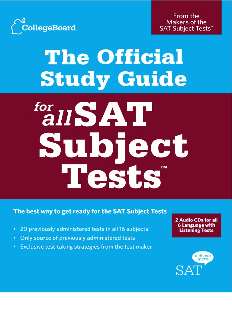 The Official Study Guide For All SAT Subject Tests PDF | PDF