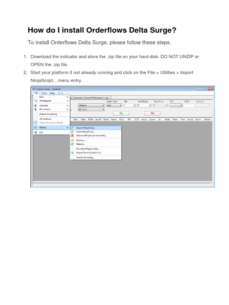 Howtoinstall Order Flow Delta Surge | PDF