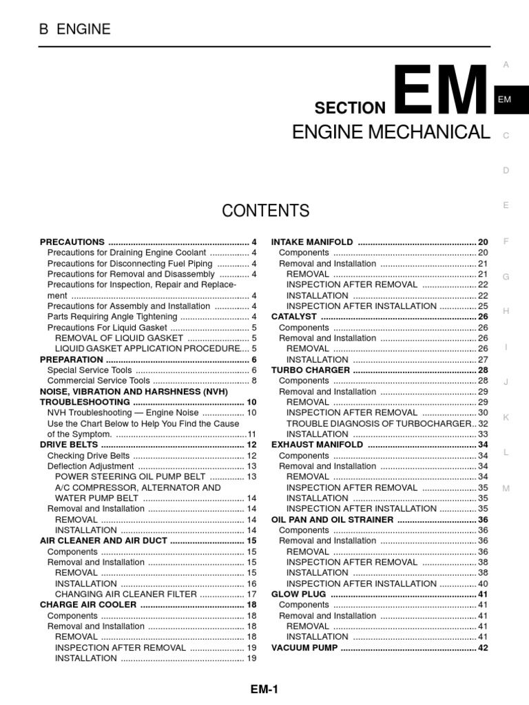 YD25 Engine Torque Specifications Guide | PDF | Piston | Belt (Mechanical)