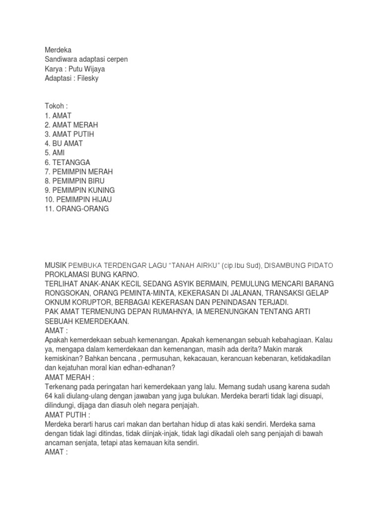 Bendera - Putu Wijaya | PDF | Seni & Disiplin Bahasa | Seni