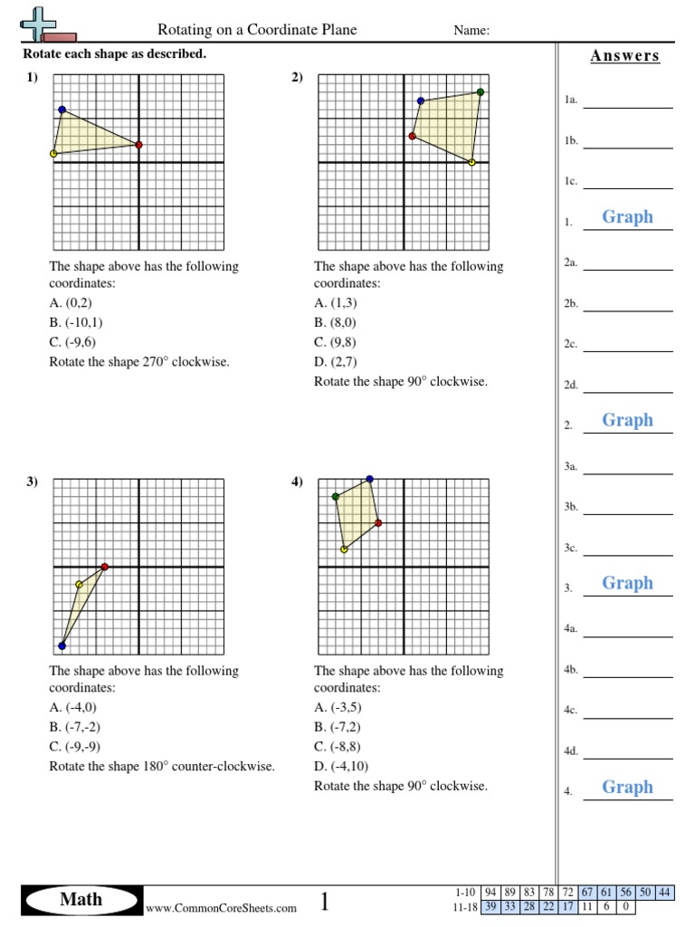 Rotation Work Sheets PDF | PDF | Spacetime | Geometry