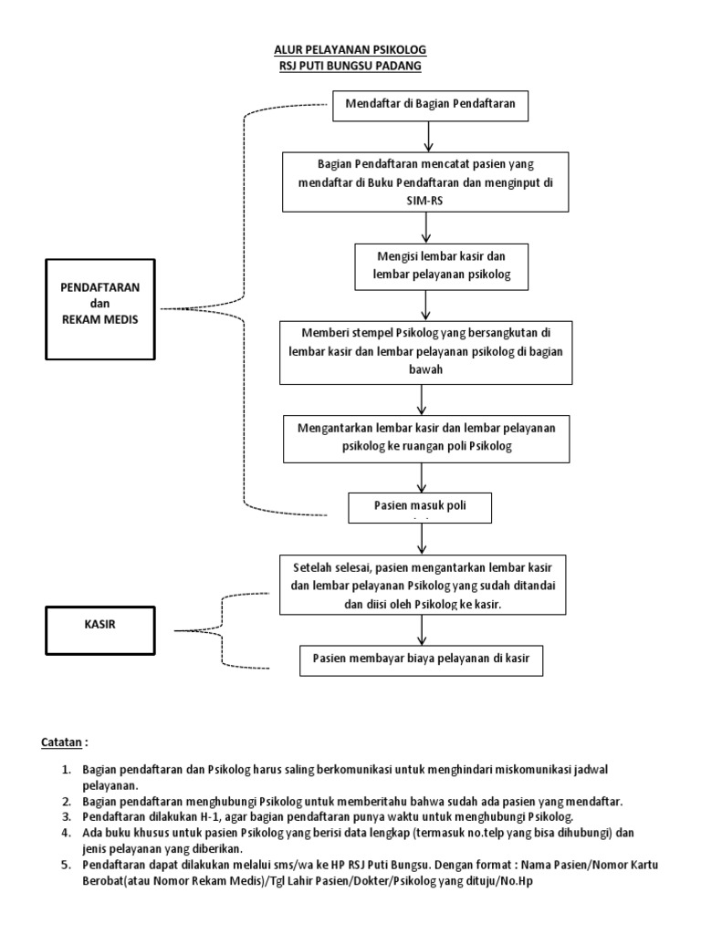Alur Layanan Psikolog RSJ Puti Bungsu | PDF