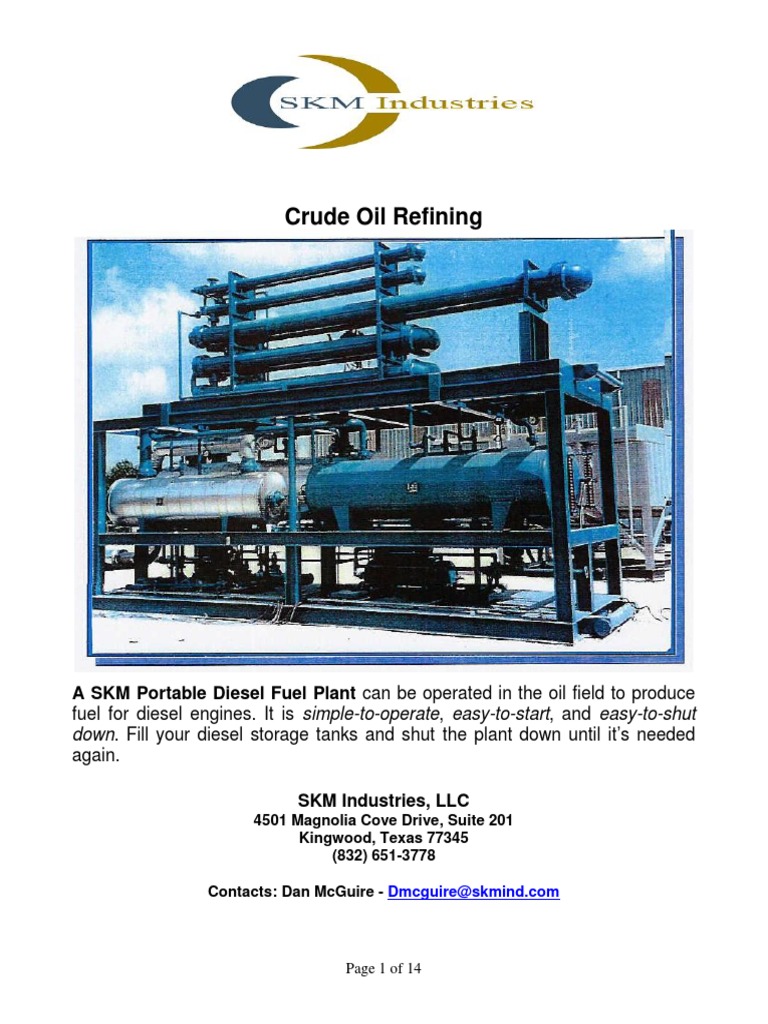 Diesel Refinery Brochure | Download Free PDF | Oil Refinery | Gasoline