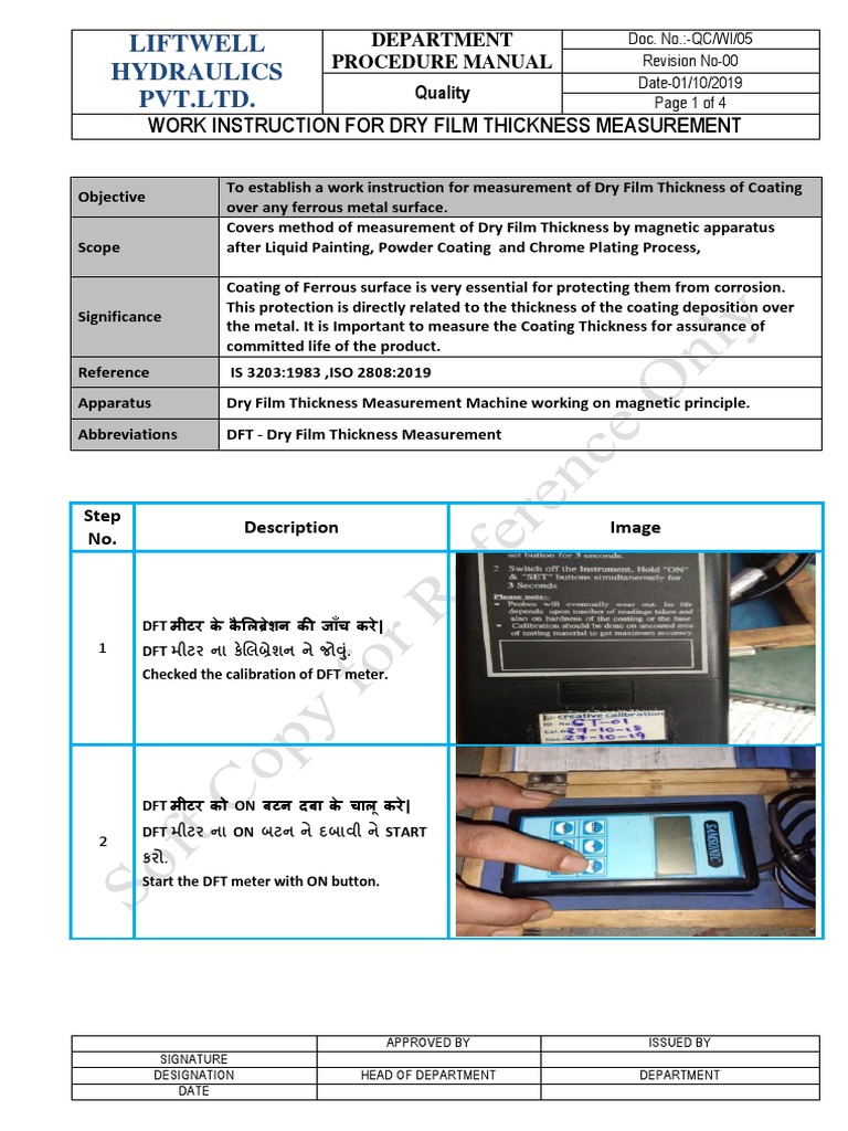 WI For DFT Meter | PDF | Coating | Procedural Knowledge