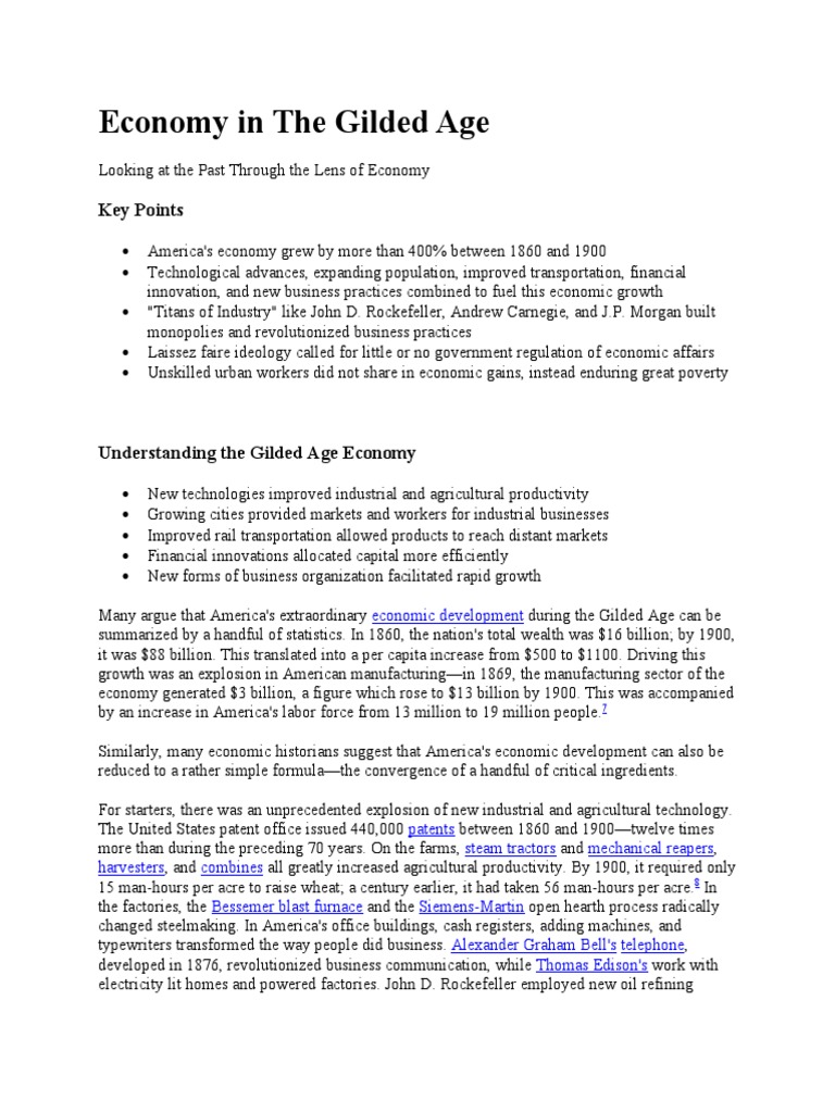 Economy in the Gilded Age