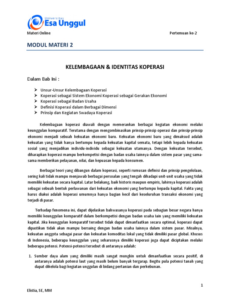 2 - Modul Online Manajemen Koperasi Dan UKM Kelembagaan Dan Identitas Koperasi-2 PDF | PDF
