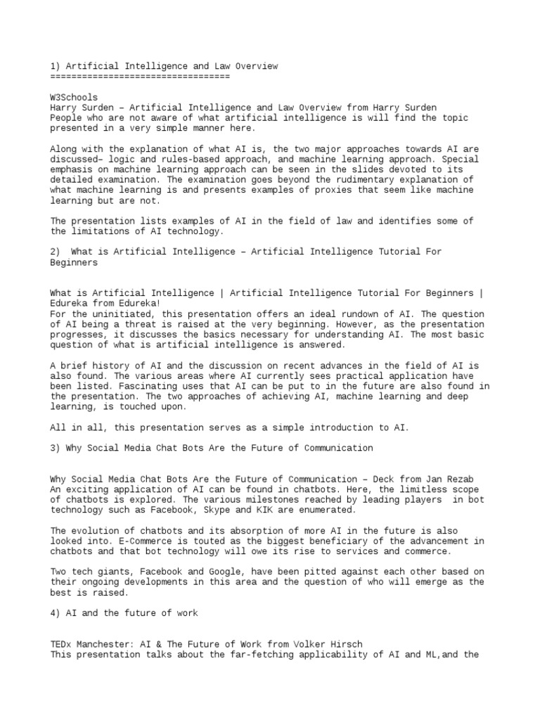 Artificial Intelligence And Law Overview Pdf Artificial