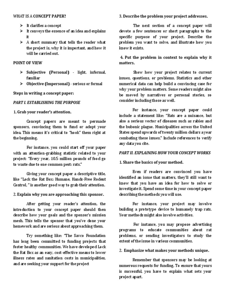 Writing an Effective Concept Paper | PDF | Jargon | Concept