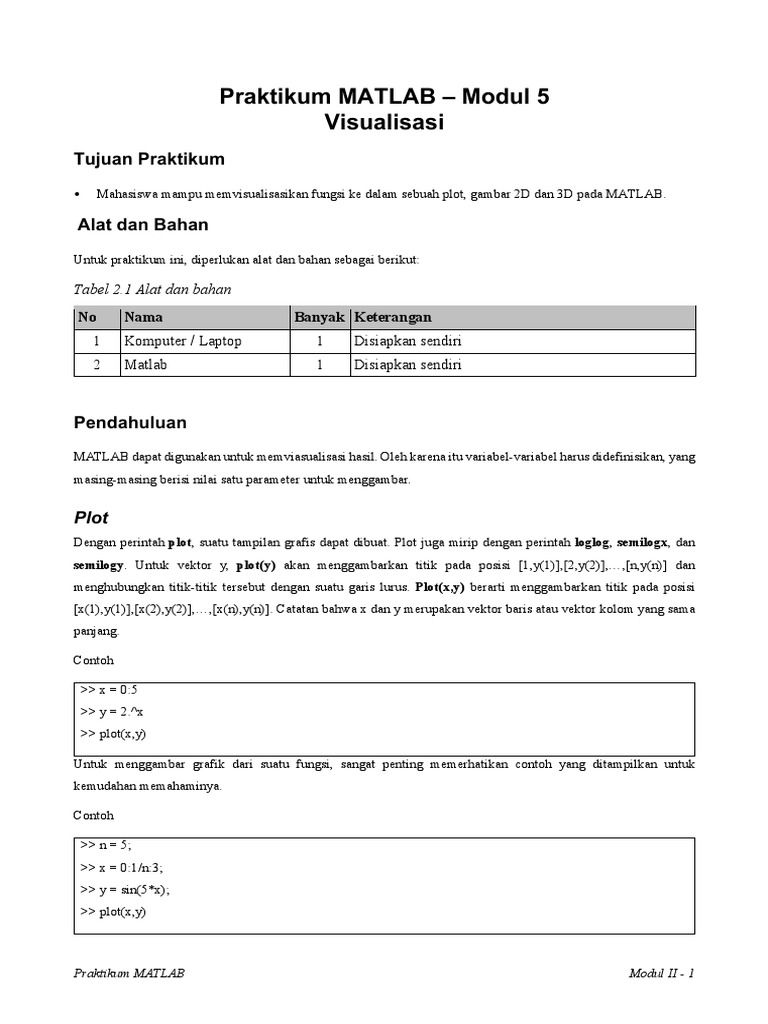 Modul 5 Visualisasi 2D & 3D | PDF