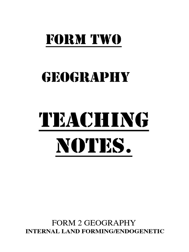Geography Notes Form 2 PDF | PDF | Volcano | Lava