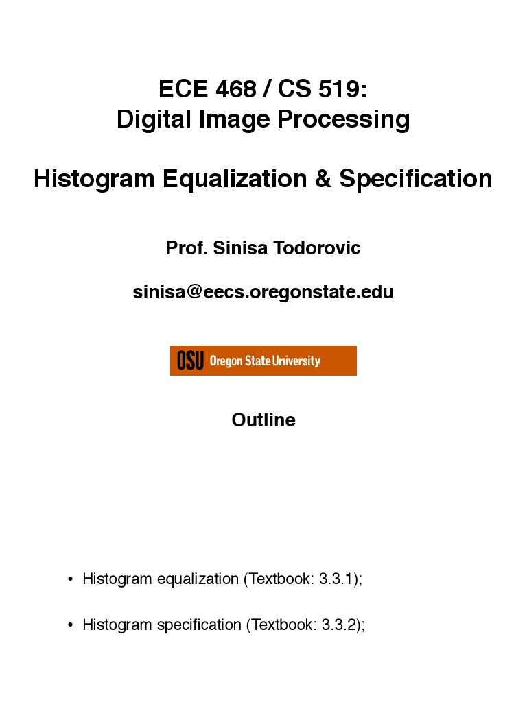 Ece468 4 PDF | PDF | Histogram | Computer Vision