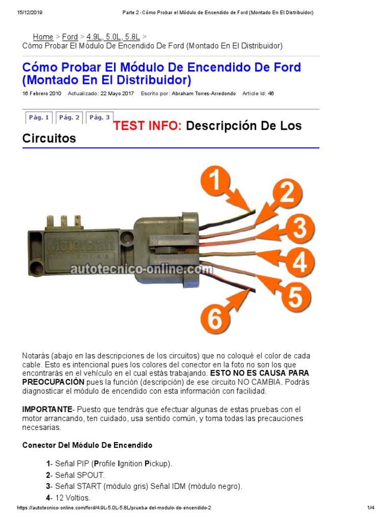 Como Probar Modulo de Ford | PDF | Bienes manufacturados | Ingenieria ...