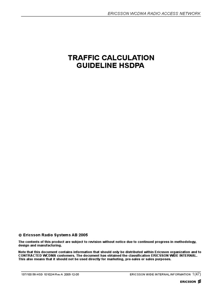 Traffic Calculation Guideline Hsdpa | PDF | High Speed Packet Access ...