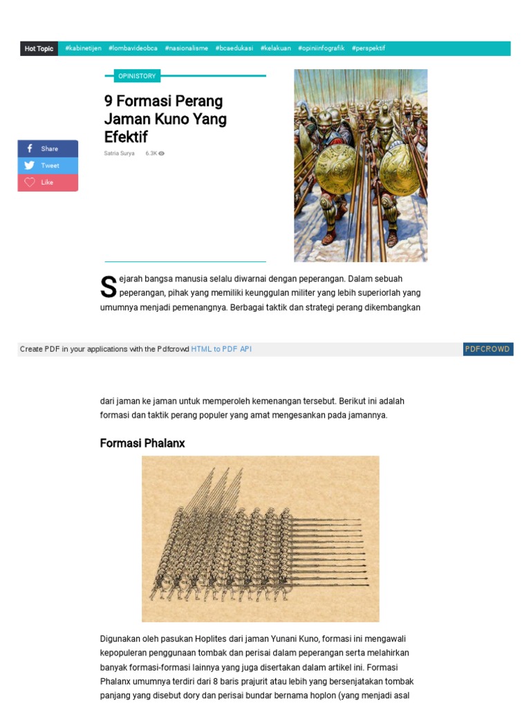 9 Formasi Perang Jaman Kuno Ya | PDF
