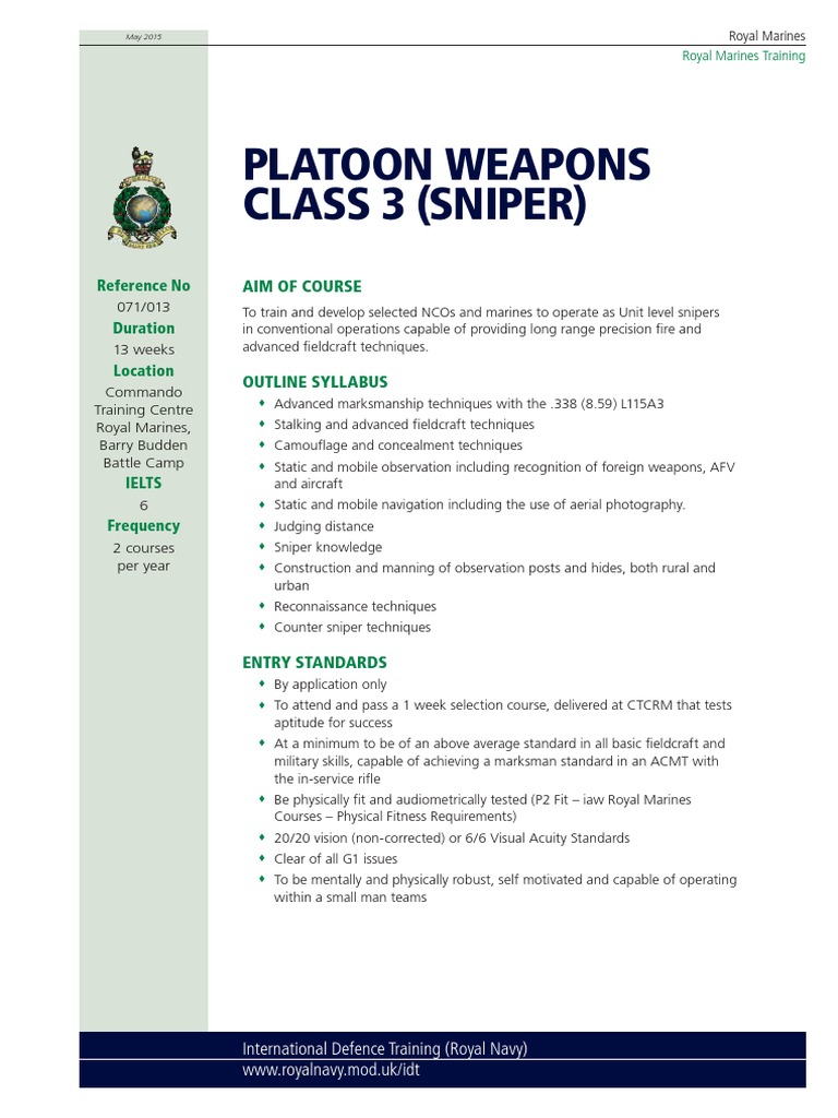 Advanced Marksmanship and Fieldcraft Techniques: Royal Marines Sniper ...