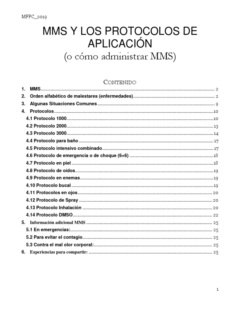 Protocolos MMS, DMSO | PDF | Diarrea | Alergia